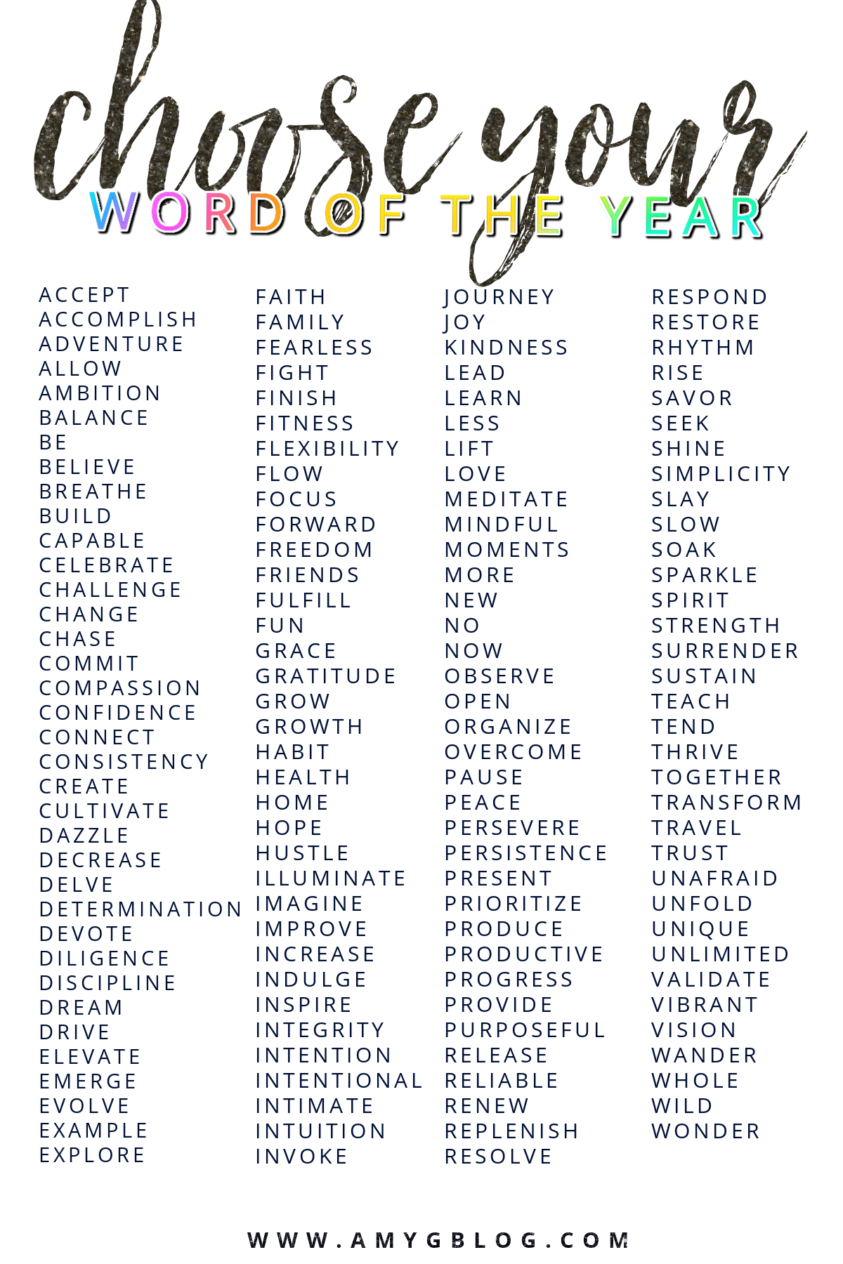 Set Goals: How to Choose Your Word of the Year - Amy's Balancing Act
